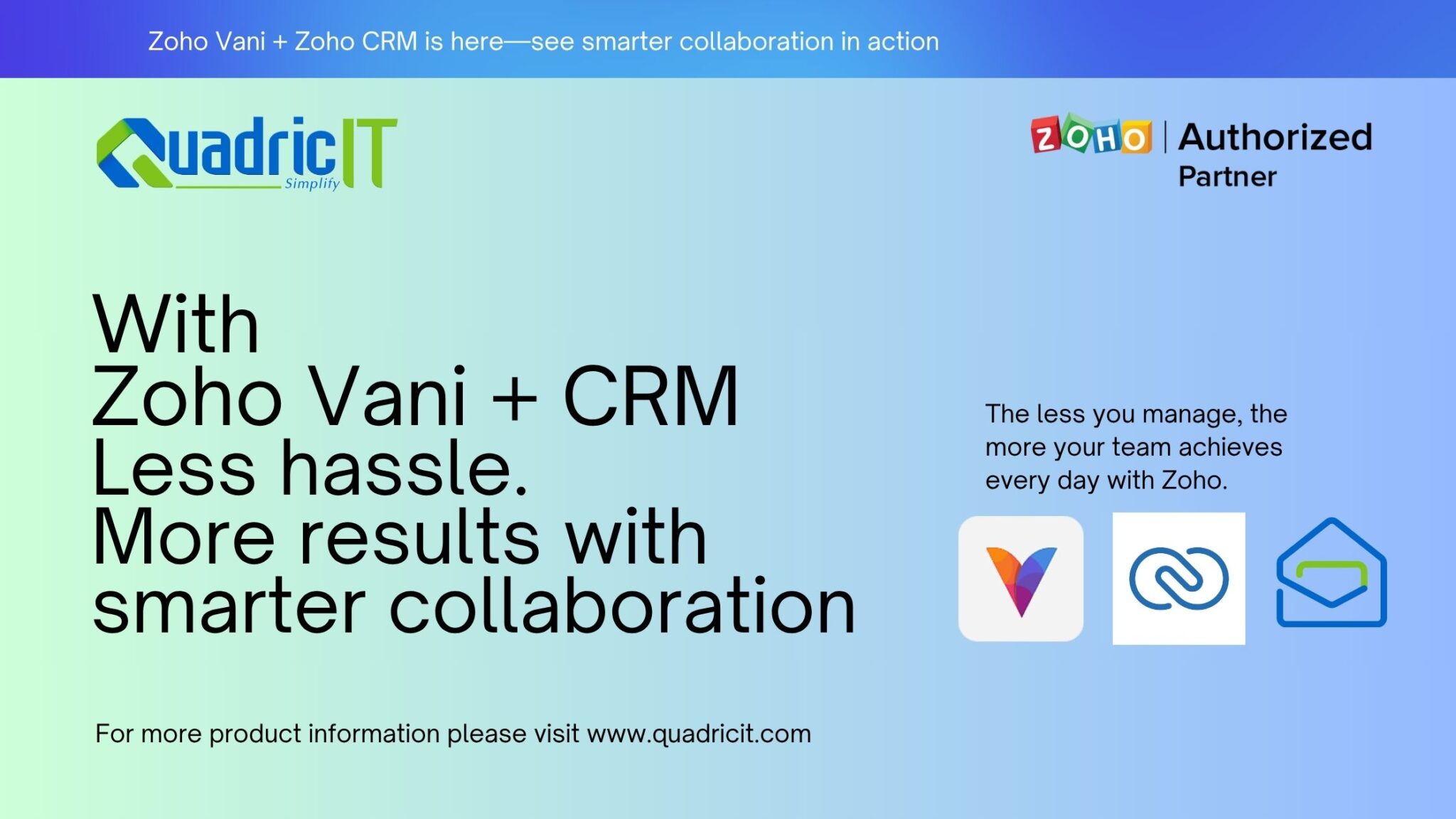 Zoho Vani and CRM: Boost Team Collaboration - Quadric IT